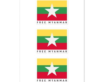 Burma Myanmar Seal Sticker Round Flag for Laptop Book Fridge Guitar ...