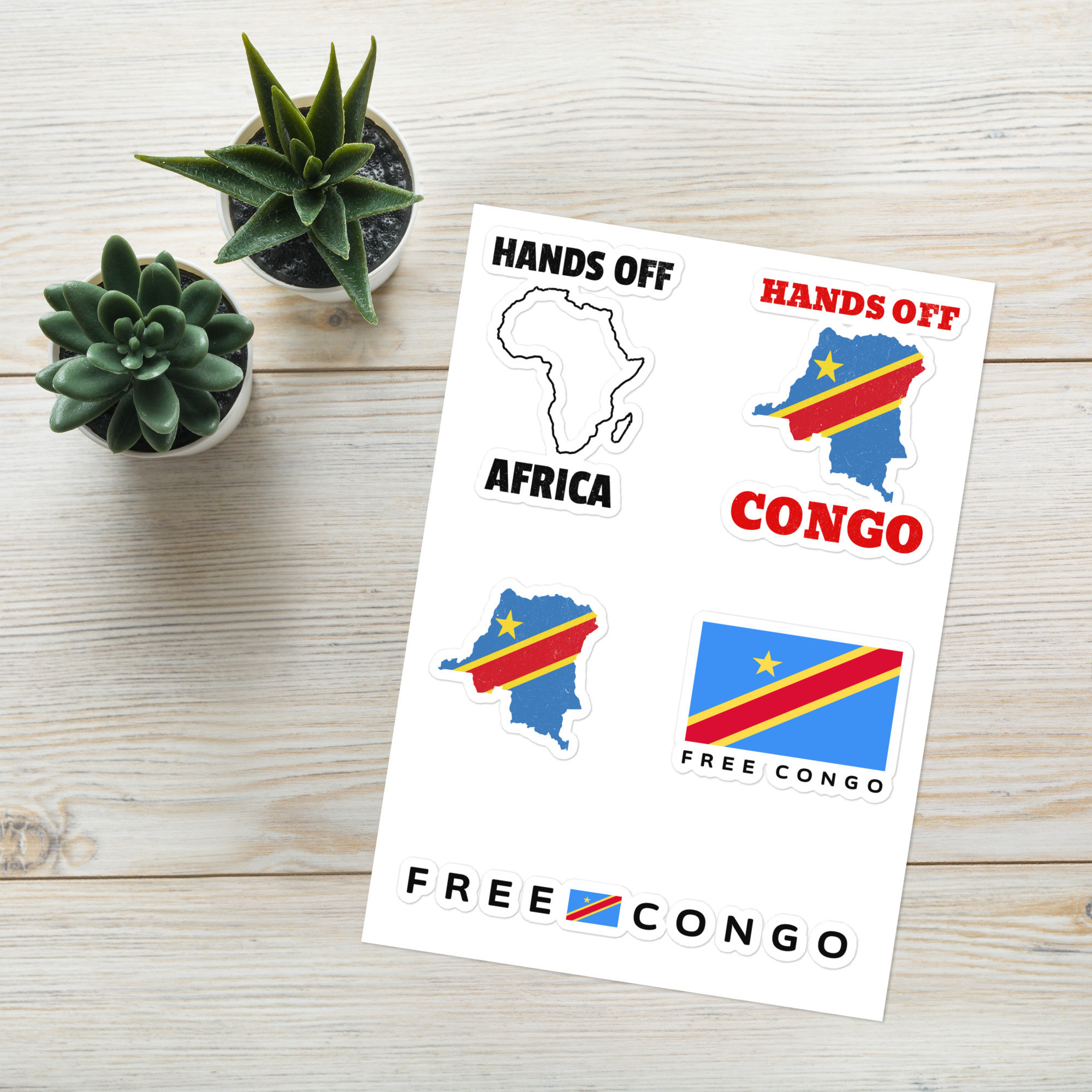 Congo Flag Sticker Pack: Hands off Congo, Glossy Finish - Etsy