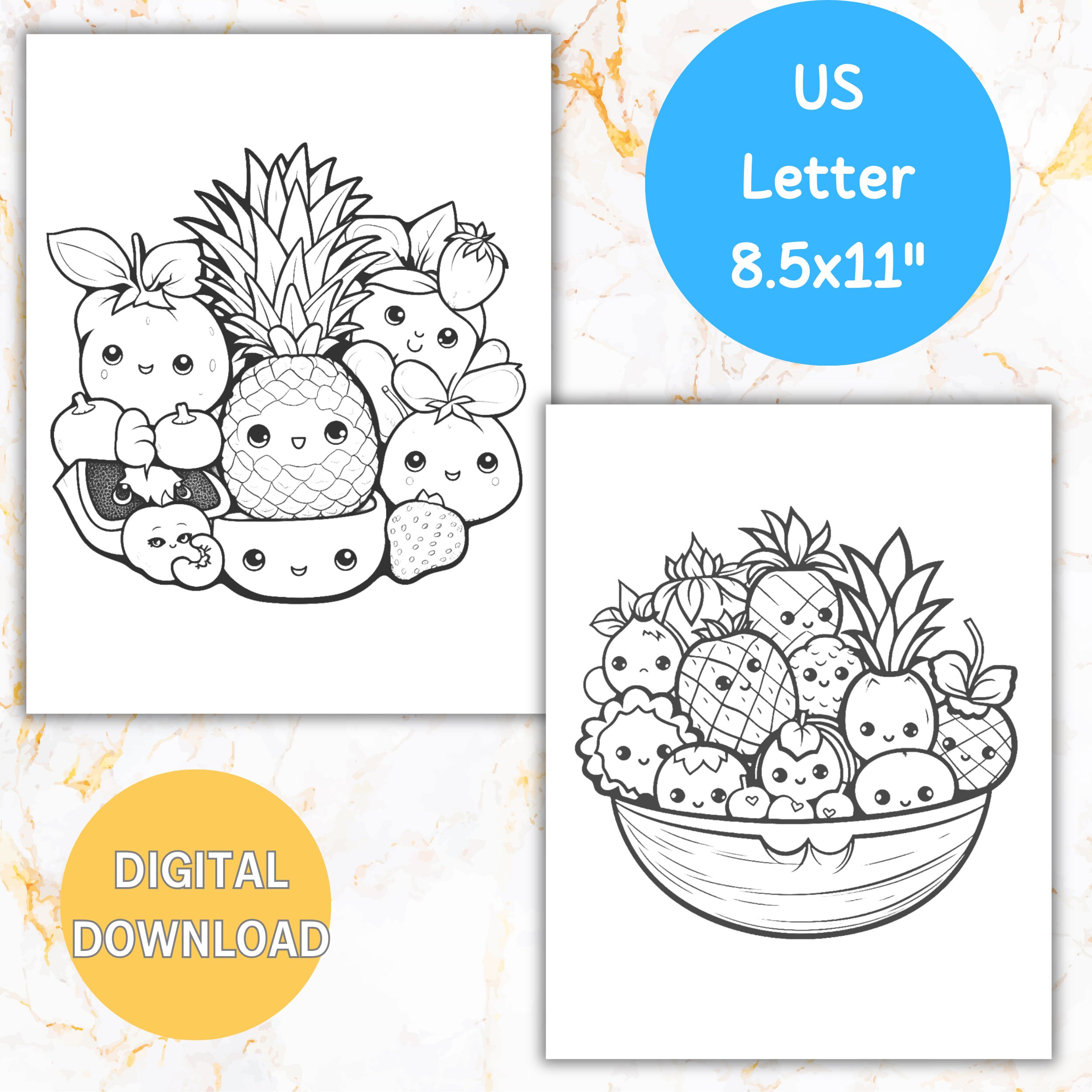 Kawaii a Cute Vegetable Coloring Page Kawaii Coloring Pages 90pages ...