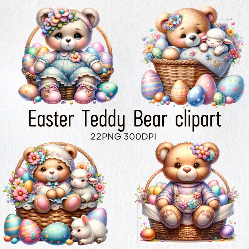 Teddy Bear Clipart, Teddy Bear Png, Digital Clipart, Watercolor Bear ...