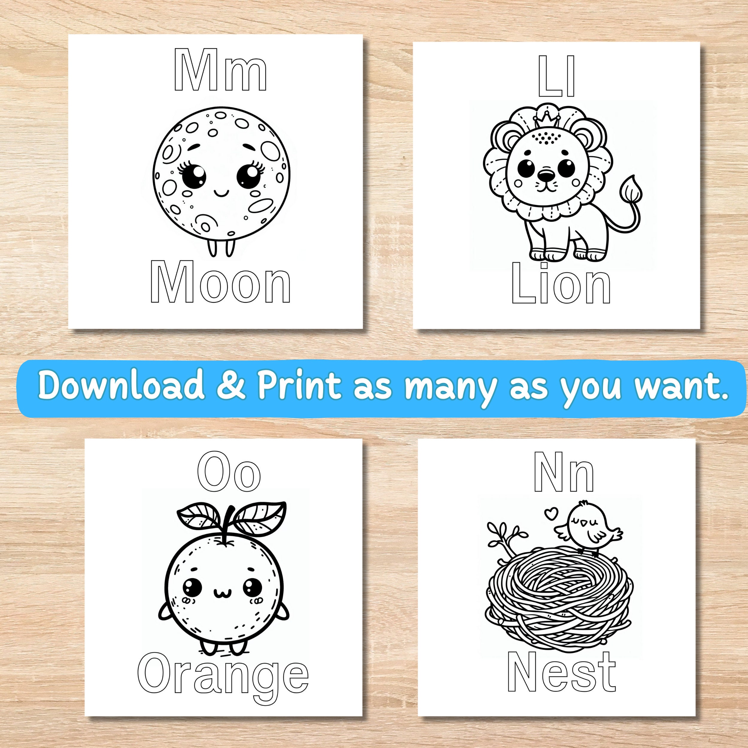 A-Z Alphabet Coloring Pages for Kids, Toddlers, Preschoolers Toddlers ...