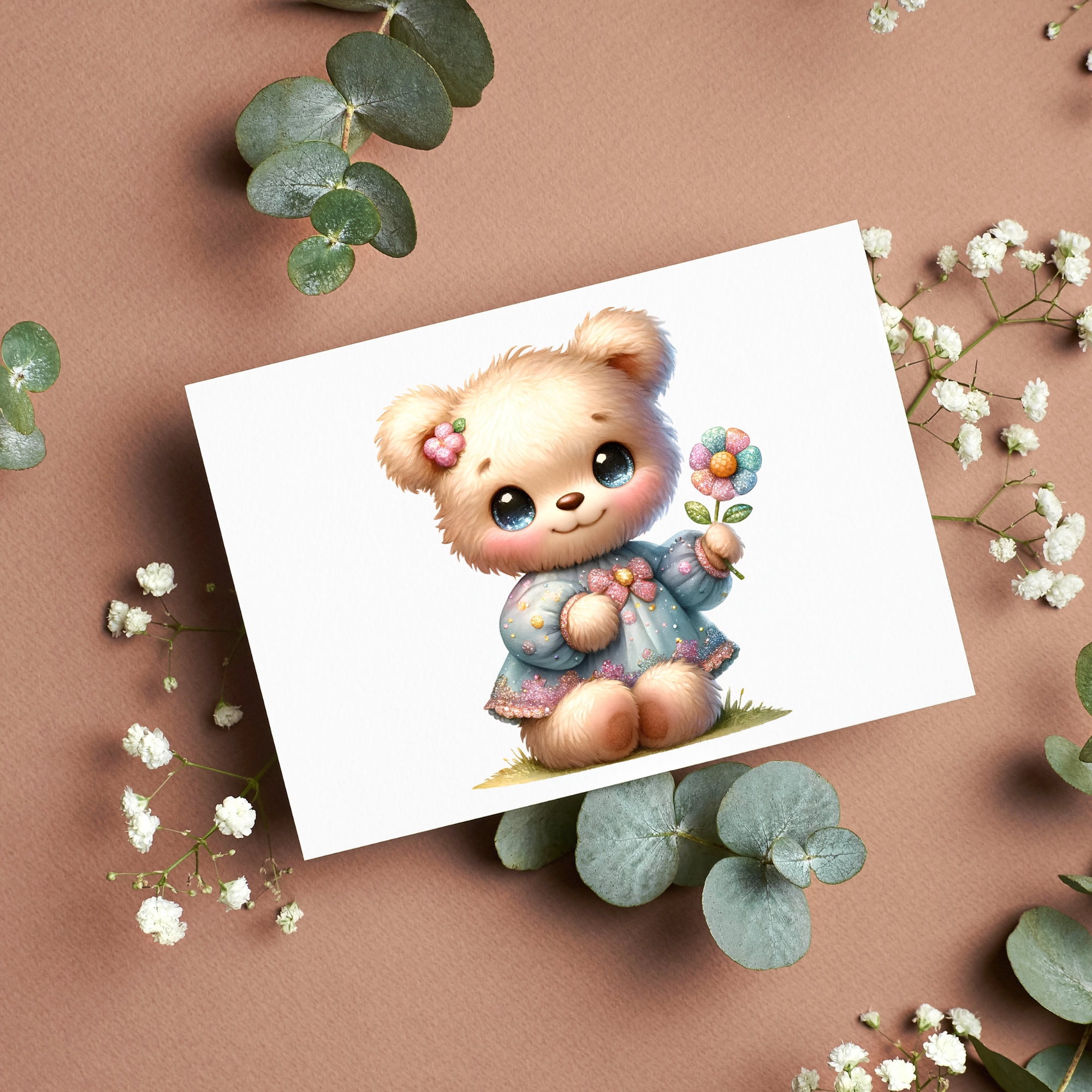 Spring Teddy Bear Clipart, Teddy Bear Charm, Teddy Bear Clipart, Pink ...