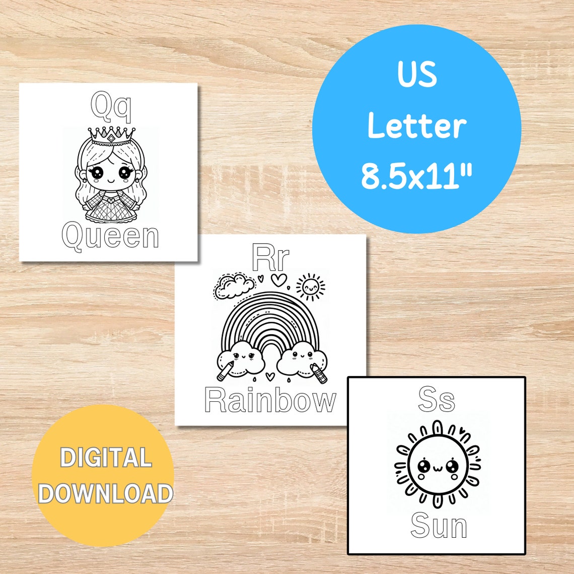 A-Z Alphabet Coloring Pages for Kids, Toddlers, Preschoolers Toddlers ...