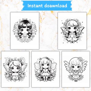 Kawaii a Cute Fairy Coloring Page | Kawaii Coloring Pages | 35 Pages ...