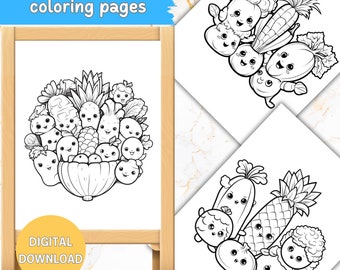 Kawaii a Cute Vegetable Coloring Page Kawaii Coloring Pages 90pages ...