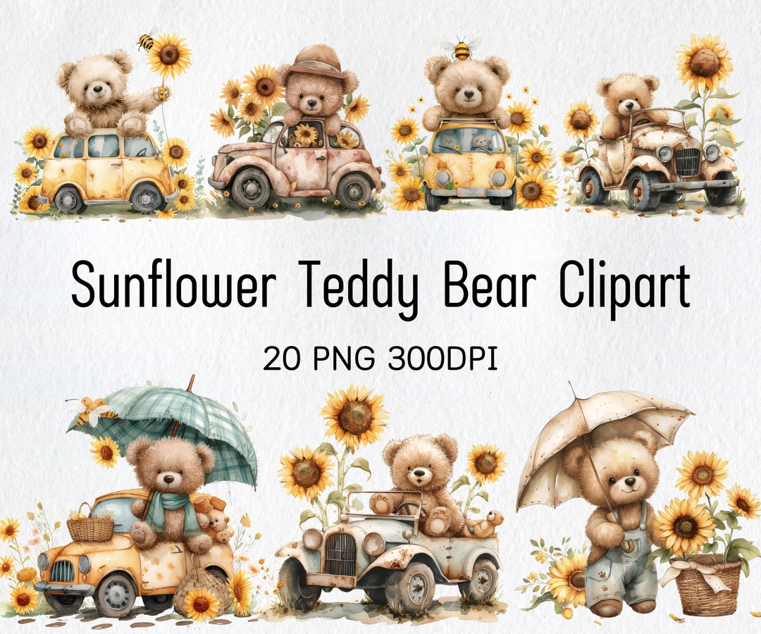 Teddy Bear Clipart, Teddy Bear Png, Digital Clipart, Watercolor Bear ...