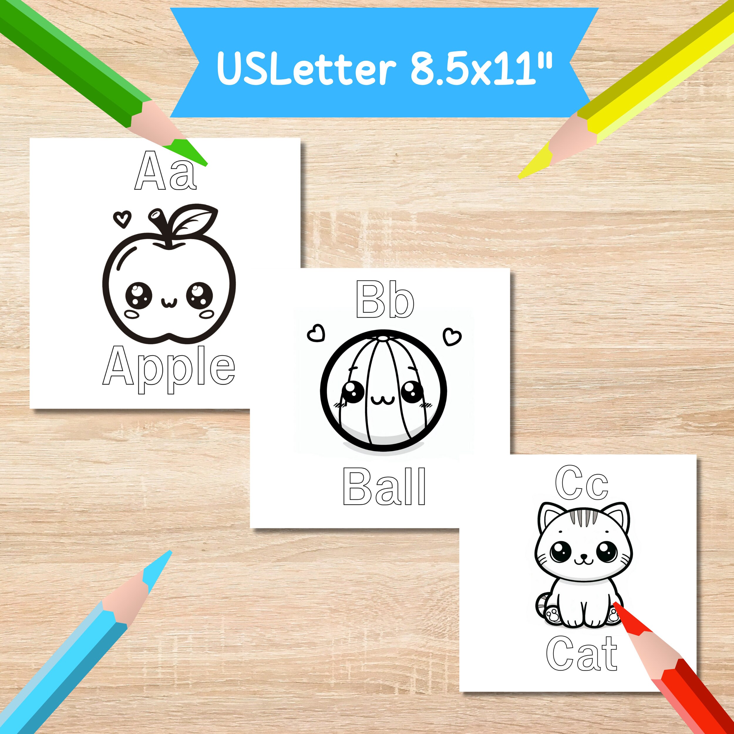 A-Z Alphabet Coloring Pages for Kids, Toddlers, Preschoolers Toddlers ...