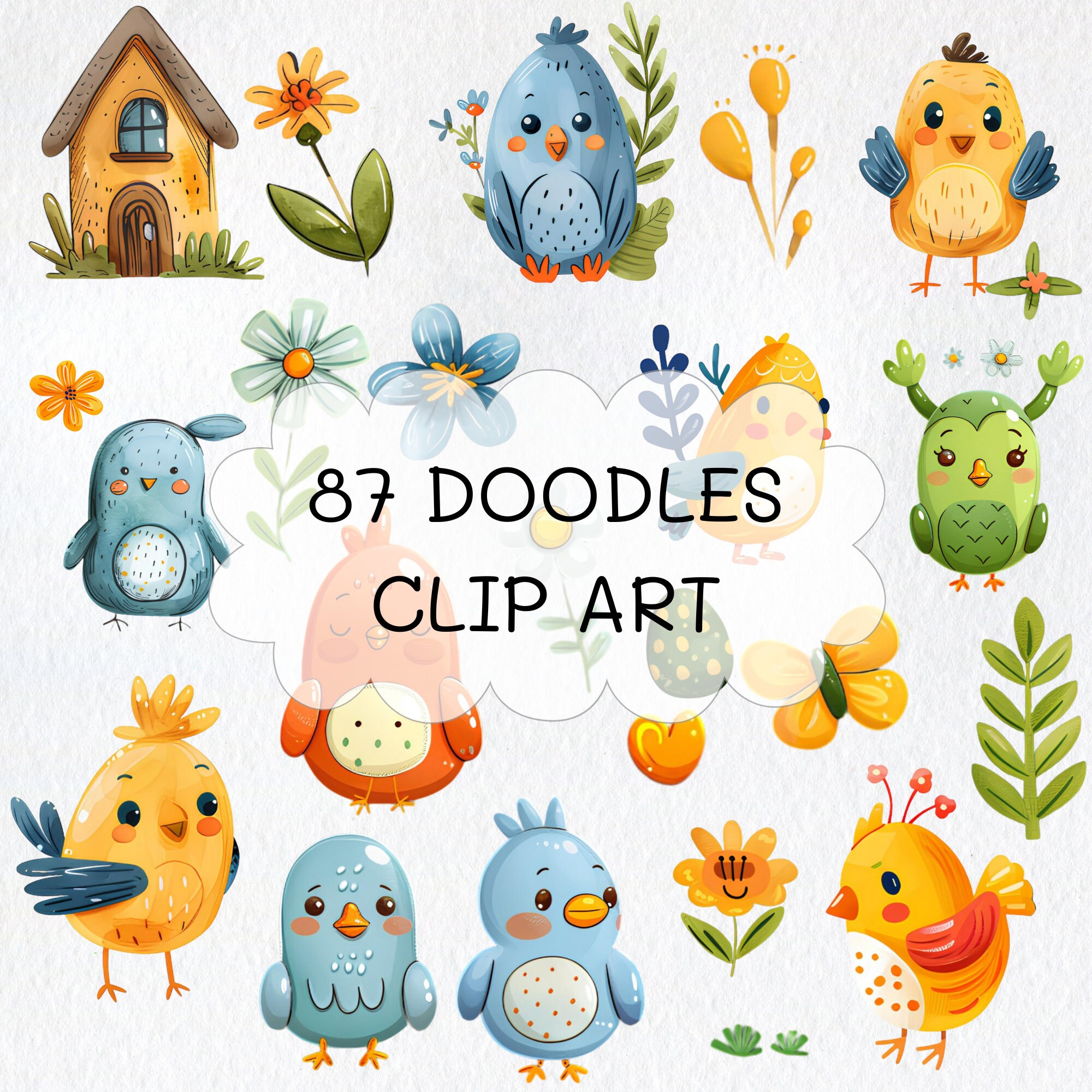 Kid Doodle Clipart, Cute School Clipart, Easter Clipart Spring Clipart ...