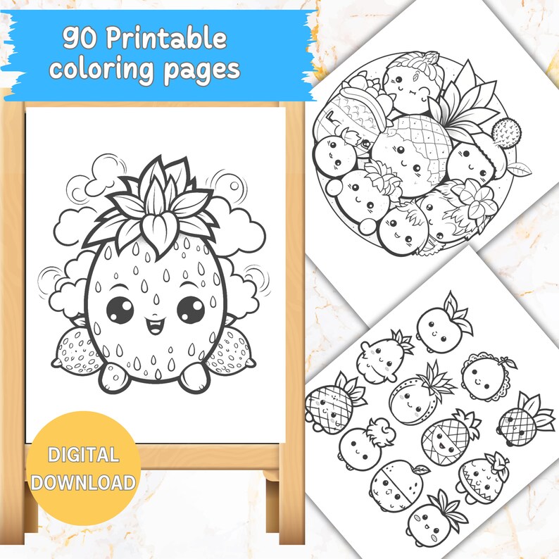 Kawaii a Cute Vegetable Coloring Page | Kawaii Coloring Pages | 90pages ...