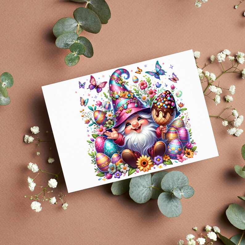 Watercolor Easter Gnome Collection Clipart, 12 PNG Easter Clipart ...