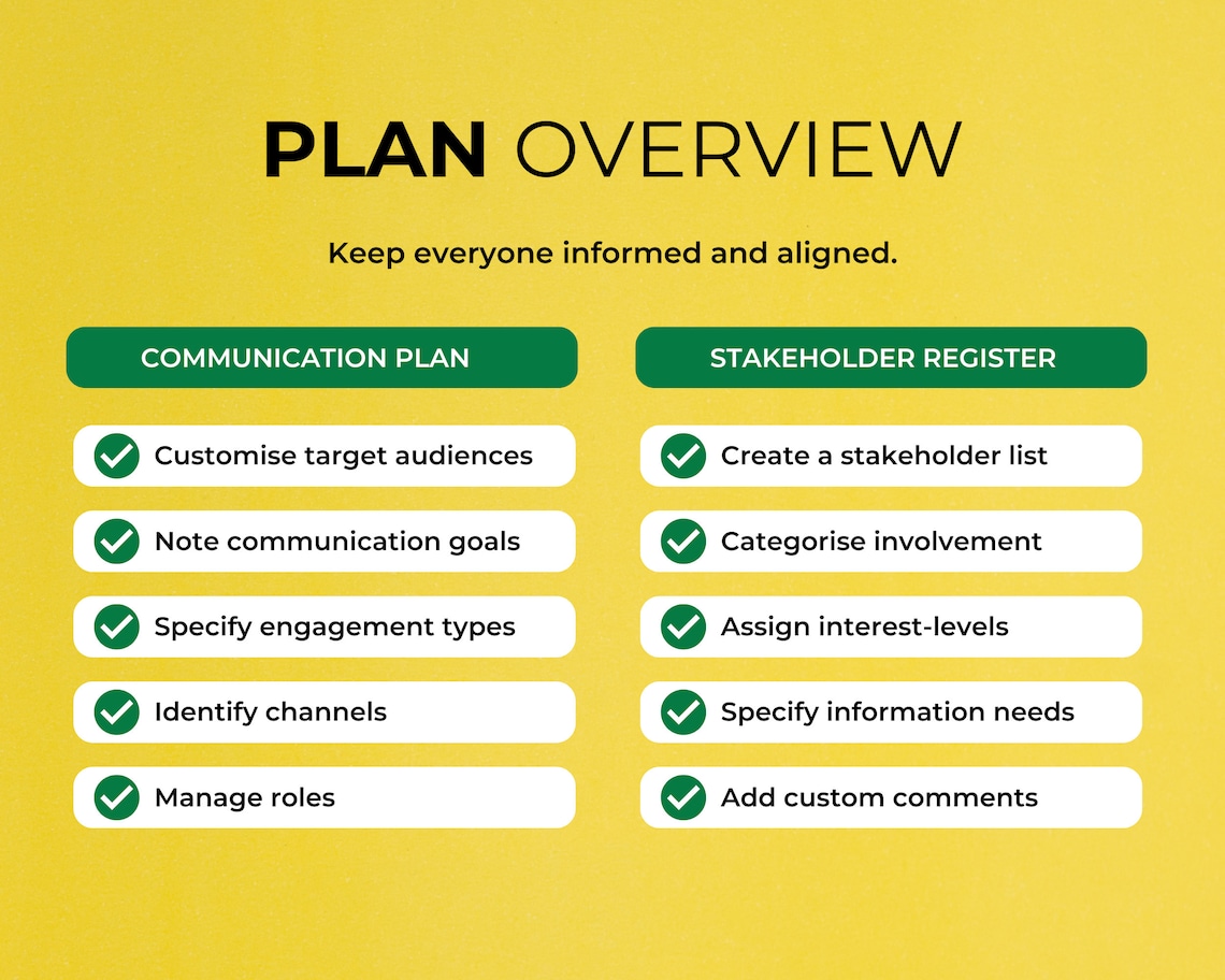 Communication Plan Template: Project & Stakeholder Management (excel ...