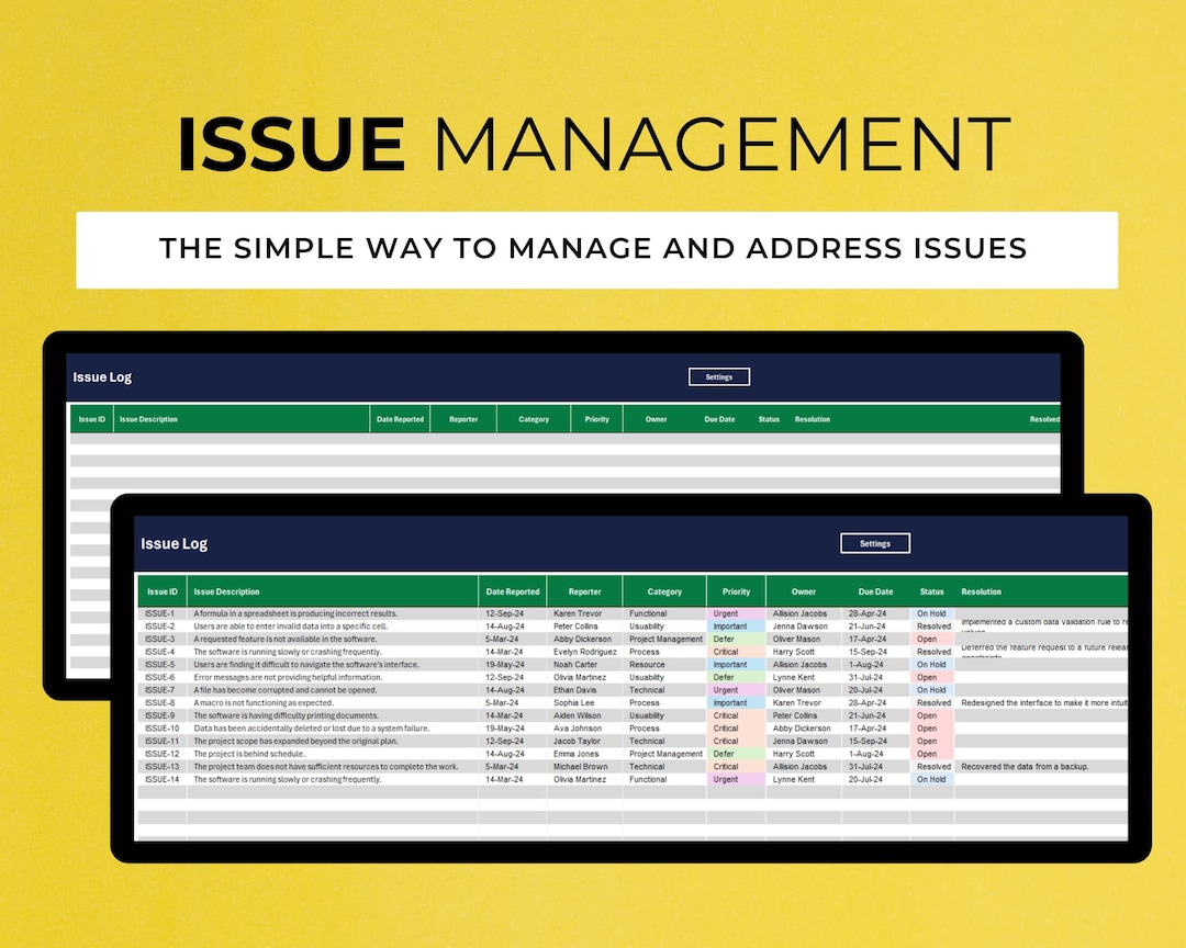 Issue Management Tool | Project Management | Issue Log | Project ...