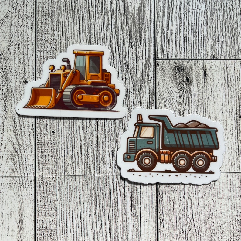 Construction Vehicle Stickers: Kid's Party Favor, Craft Stickers - Etsy