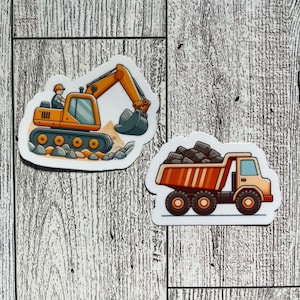 Construction Vehicle Stickers: Kid's Party Favor, Craft Stickers - Etsy