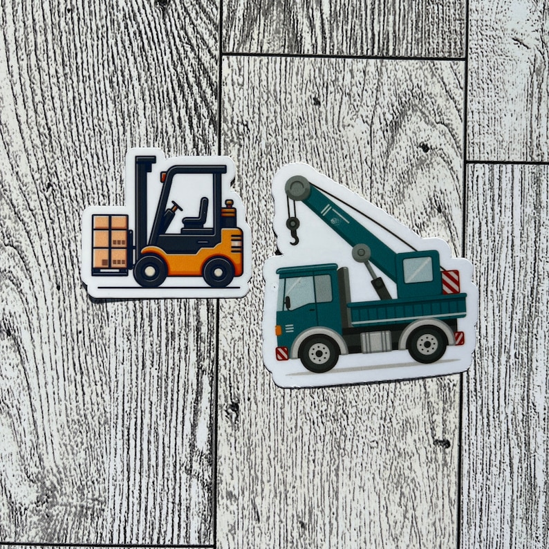 Construction Vehicle Stickers: Kid's Party Favor, Craft Stickers - Etsy