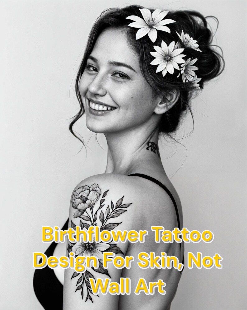 Birth Flower Tattoo Design, Birth Month or Months All in 1 Tattoo ...