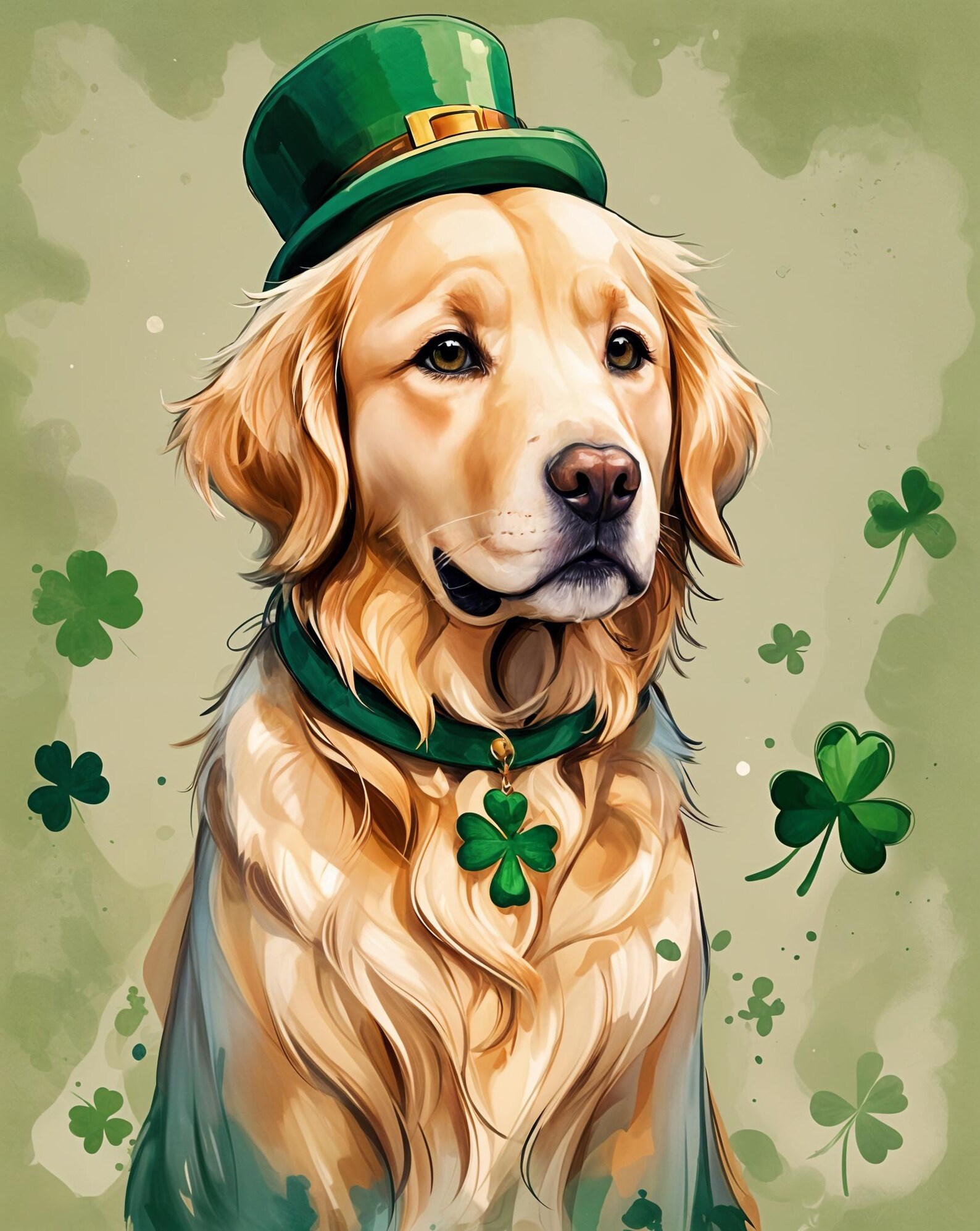 Watercolor 5 Different Dog Breeds, Hand Painted, St Patricks Day ...