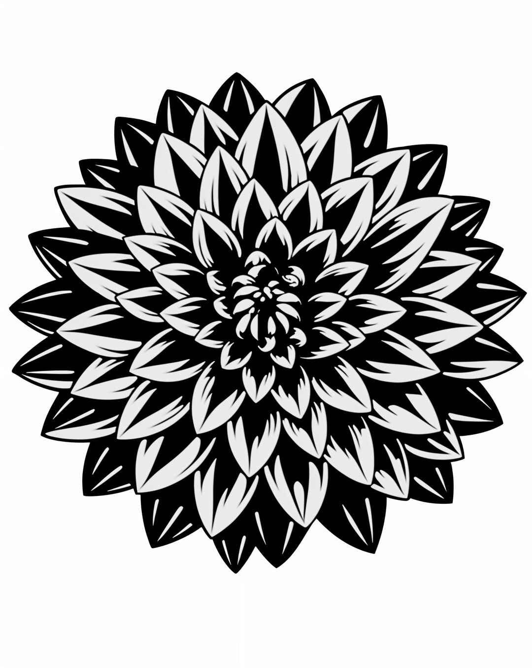Hand-drawn DAHLIA Flower SVG, Instant Download - Etsy