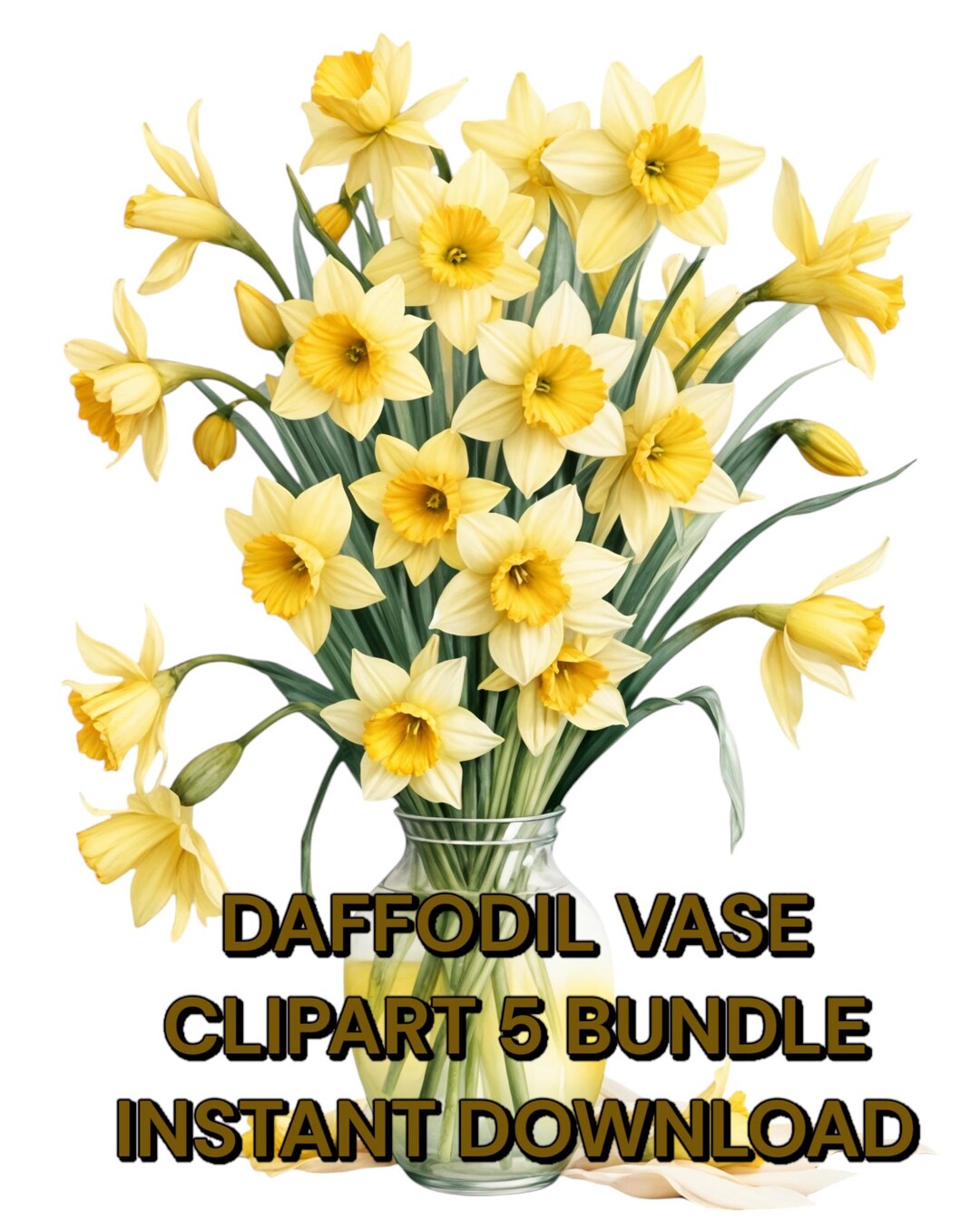 Daffodil PNG, Spring Clipart, Floral Clipart, Digital Download ...