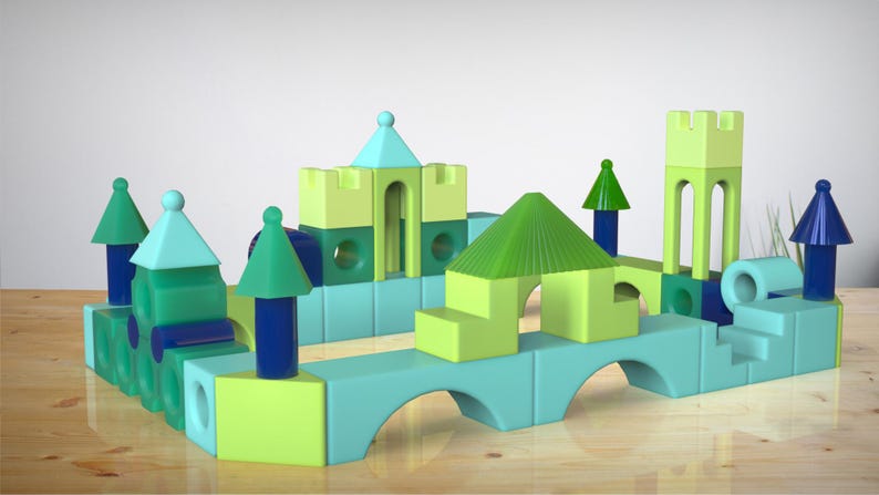 3D Printable Building Blocks for Kids | Modular Castle Toy Set | Baby ...