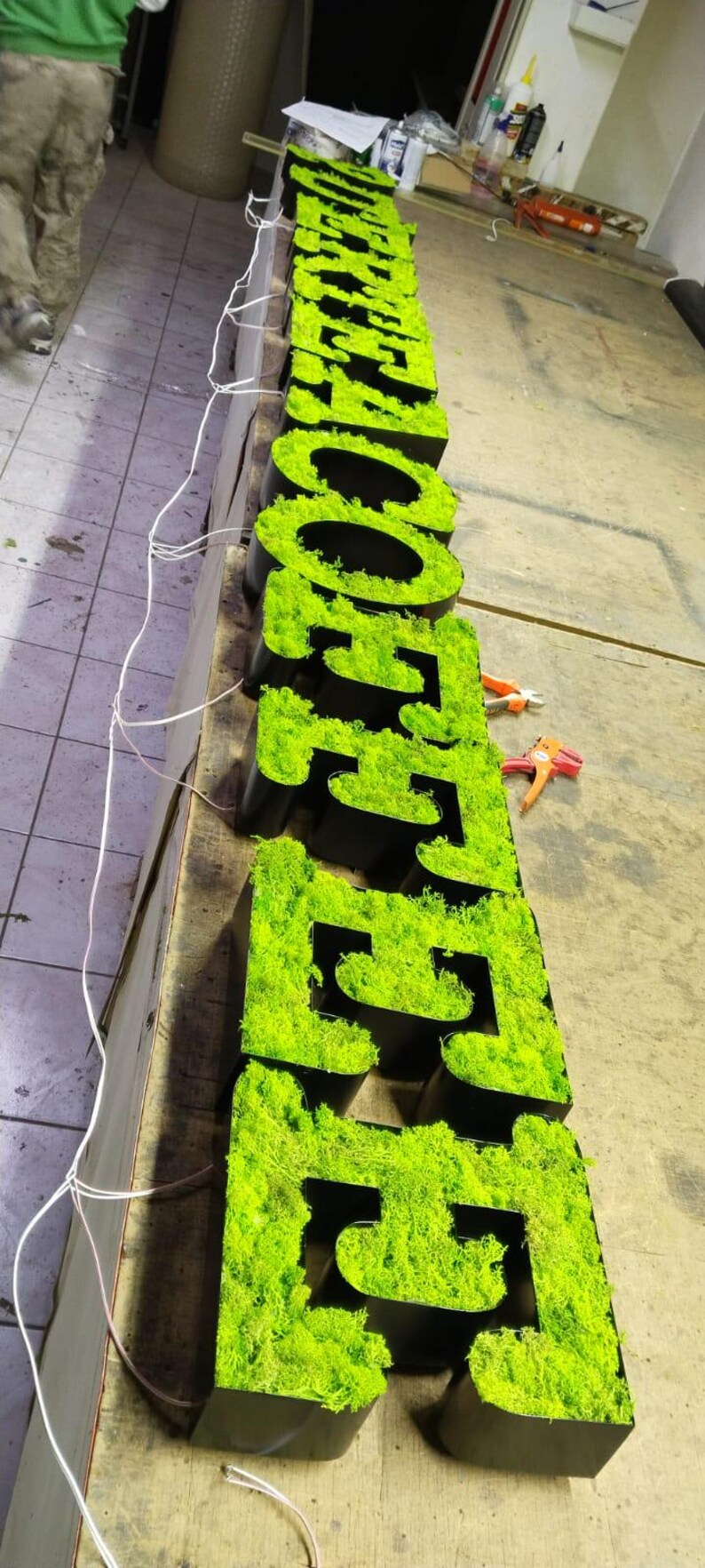 Moss Lettering, Moss Wall Art, Moss Wall, Moss Office, Moss Signs, Moss ...