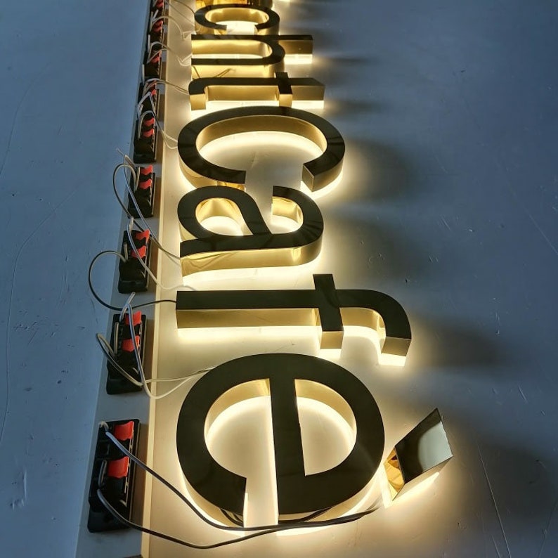 Metal Signage, Brushed Metal Logo, 3d Metal Sign, Metal Sign Custom ...
