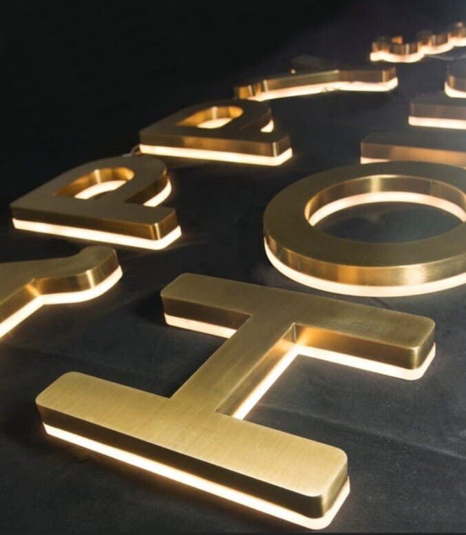 Rose Gold Sign, Custom Gold Sign, Gold Metal Sign, Gold Letter, Gold ...