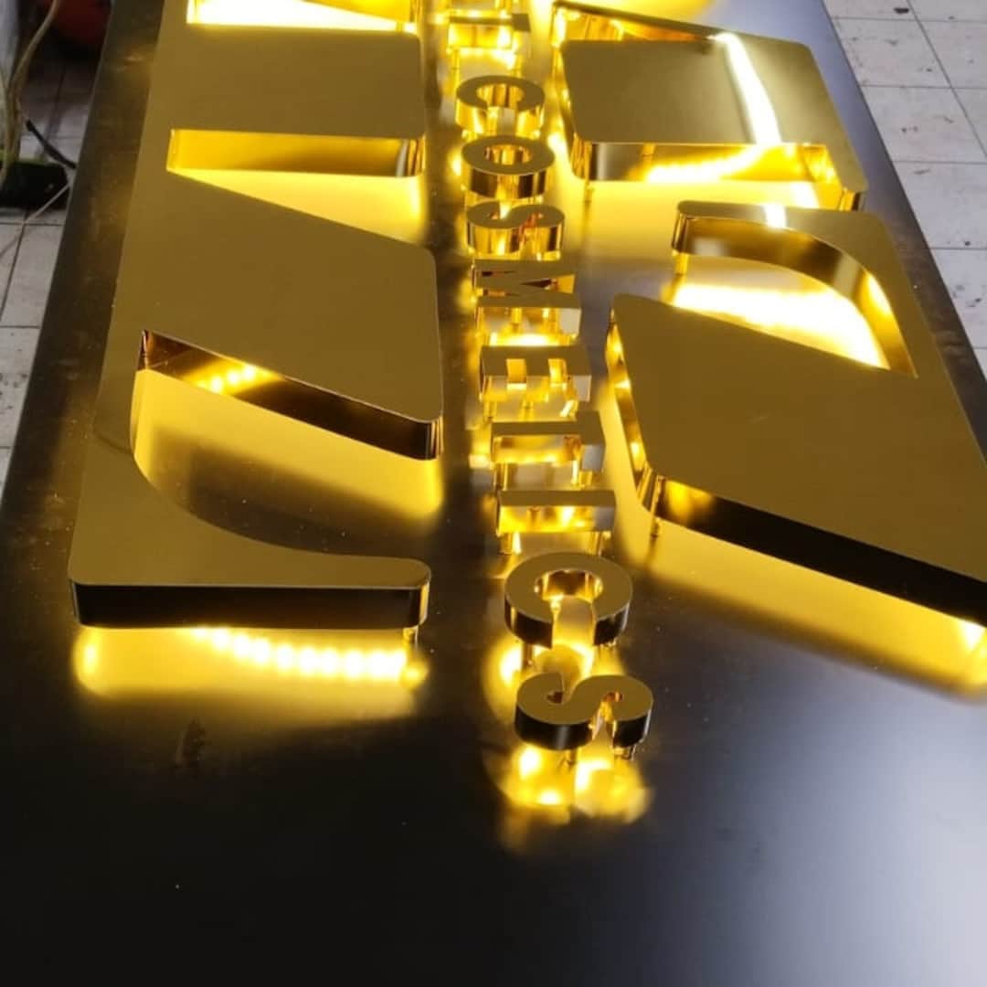 Rose Gold Sign, Custom Gold Sign, Gold Metal Sign, Gold Letter, Gold ...