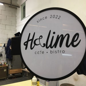 Outdoor Round Sign, Round Acrylic Sign, Light Box Sign Board, Double ...