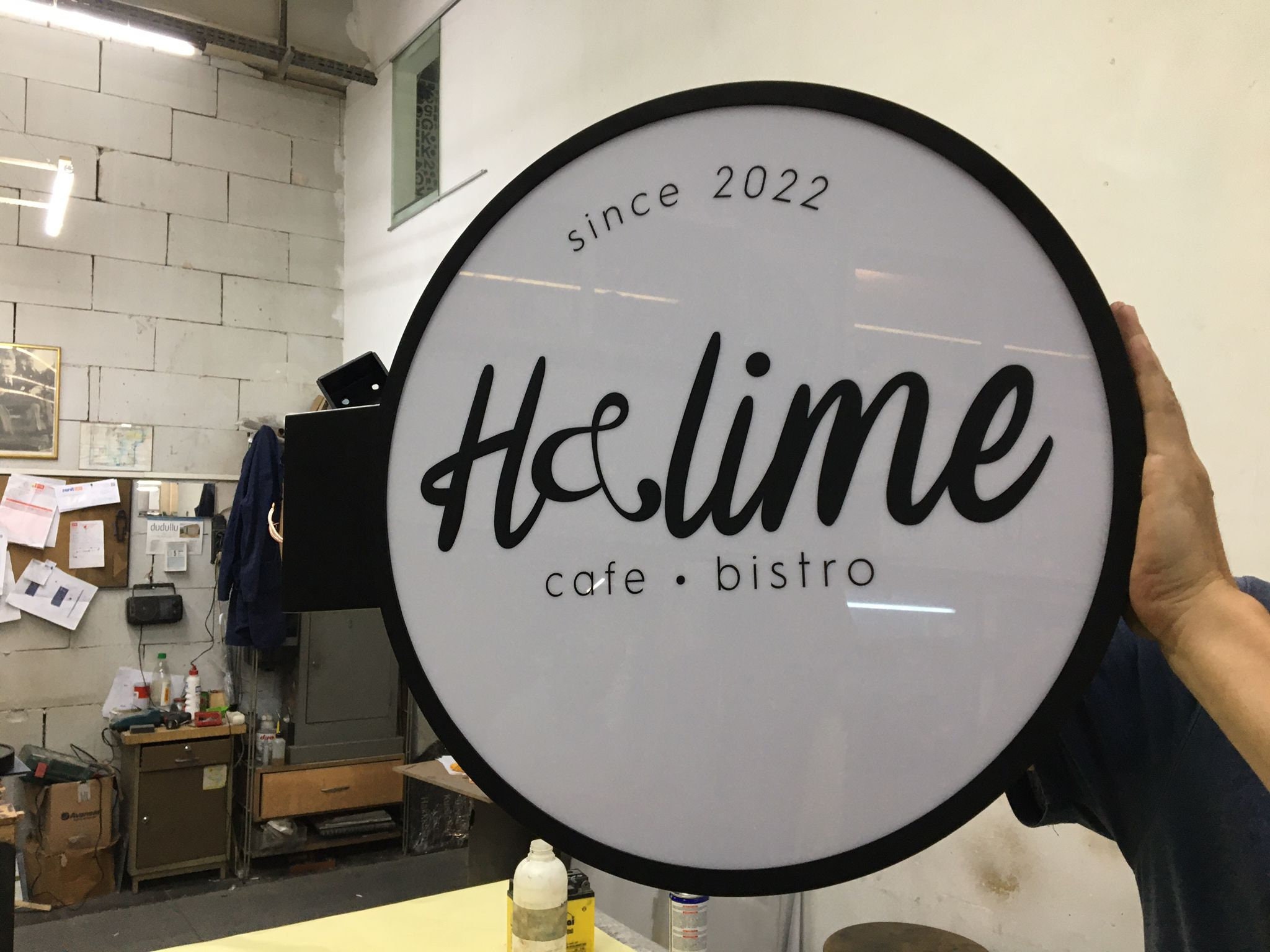 Outdoor Round Sign, Round Acrylic Sign, Light Box Sign Board, Double ...