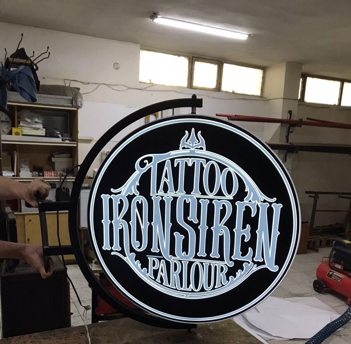 Rotating Sign, Barber Sign, Double Sided Sign, Round, Rotating Sign ...