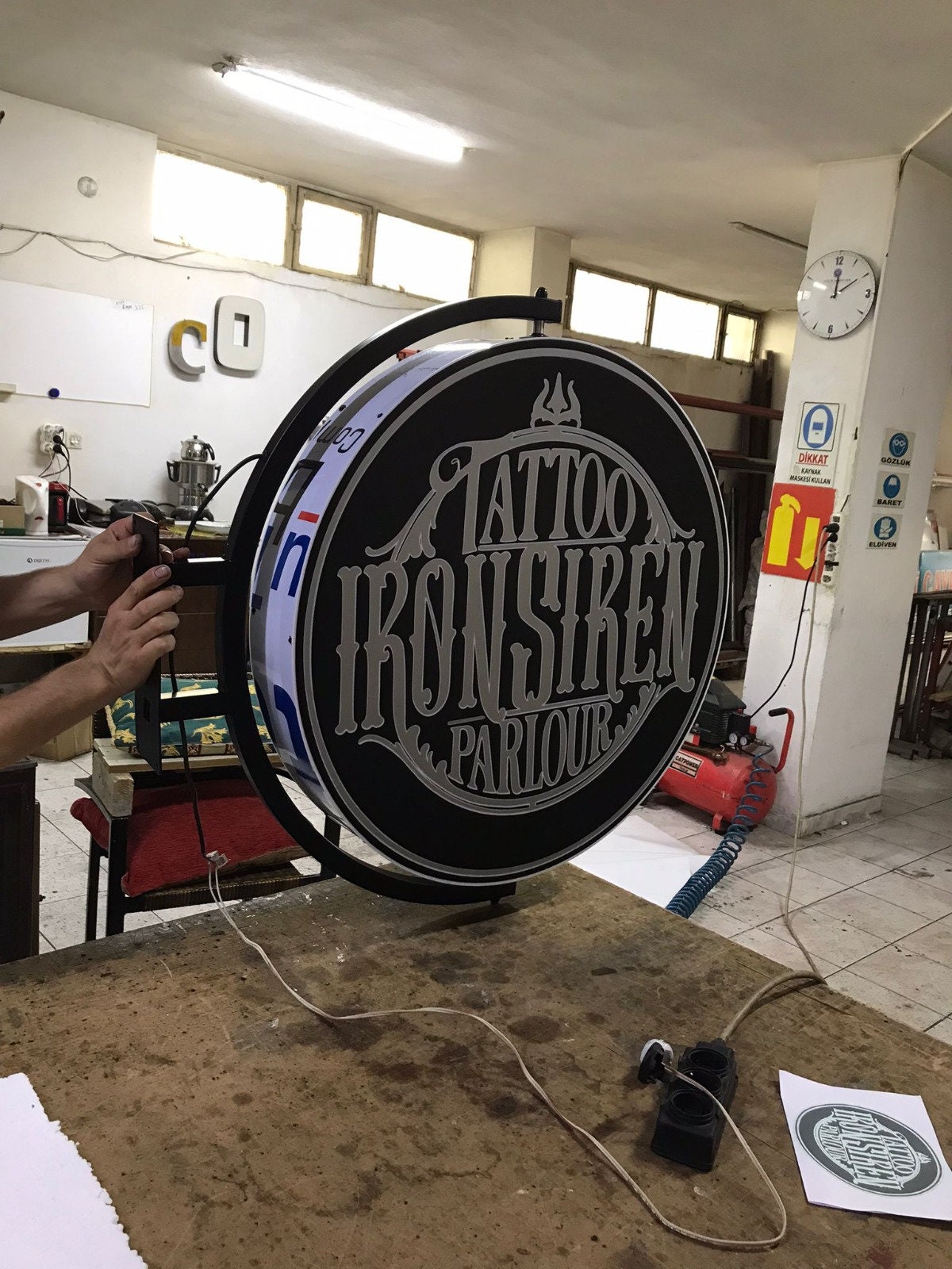 Rotating Sign, Barber Sign, Double Sided Sign, Round, Rotating Sign ...