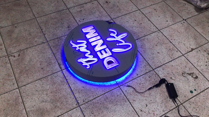 Outdoor Round Sign, Round Acrylic Sign, Light Box Sign Board, Double ...