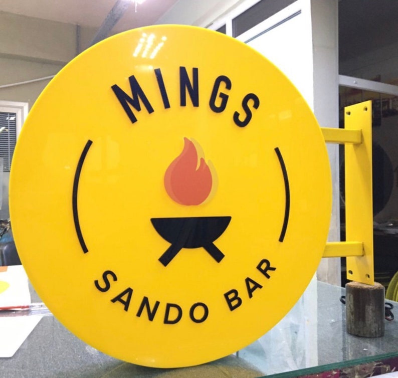 Outdoor Round Sign, Round Acrylic Sign, Light Box Sign Board, Double ...