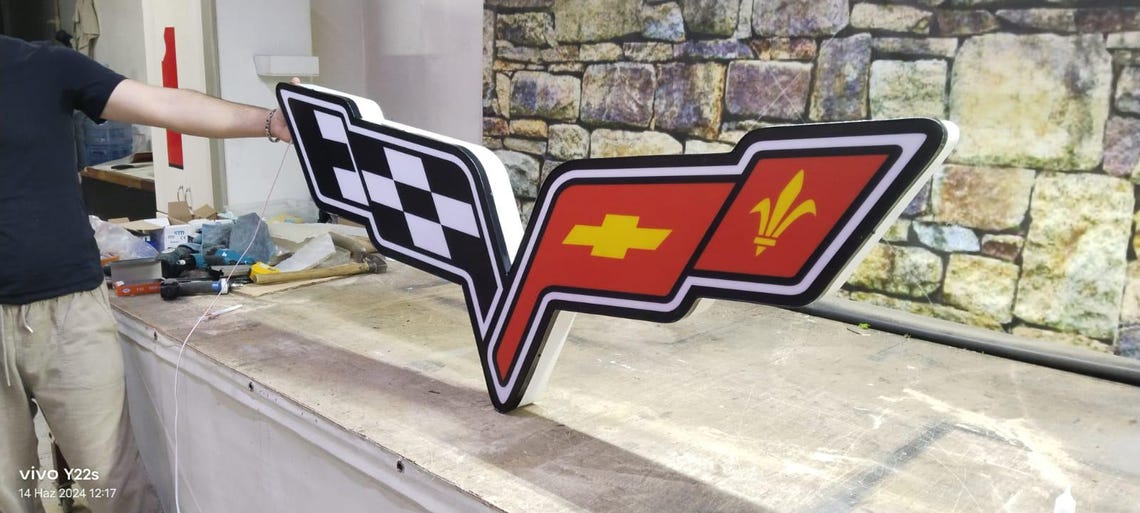 Corvette Garage Sign, Corvette Emblem, Dads Corvette Decor, Corvette ...