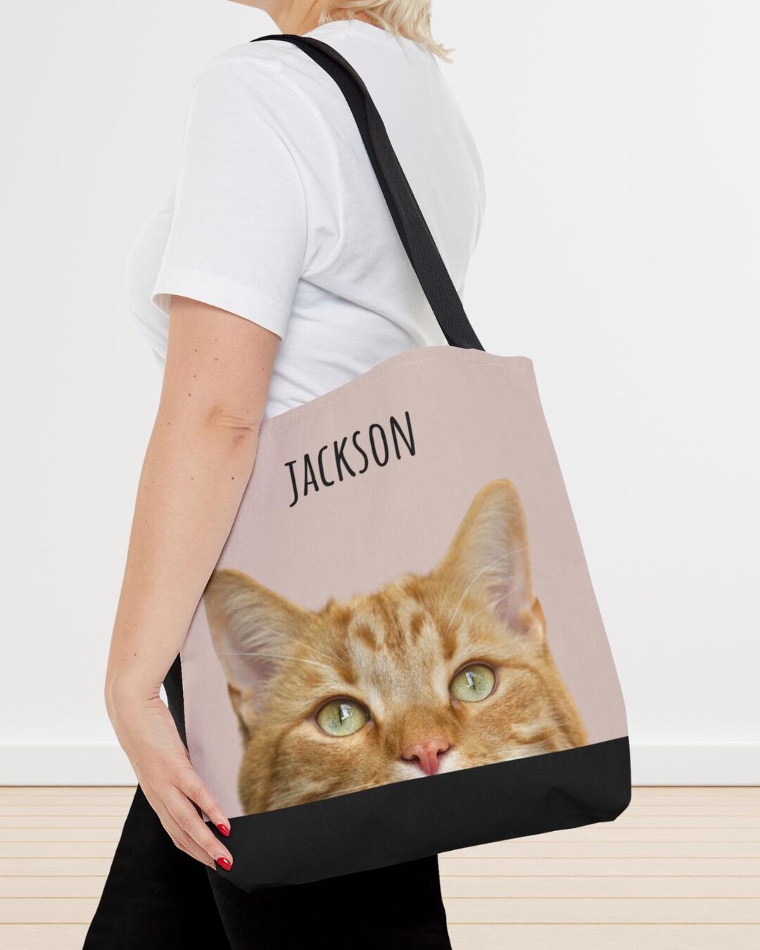 Custom Cat Tote Bag, Personalized Cat Tote Bag, Cat Face Tote Bag ...