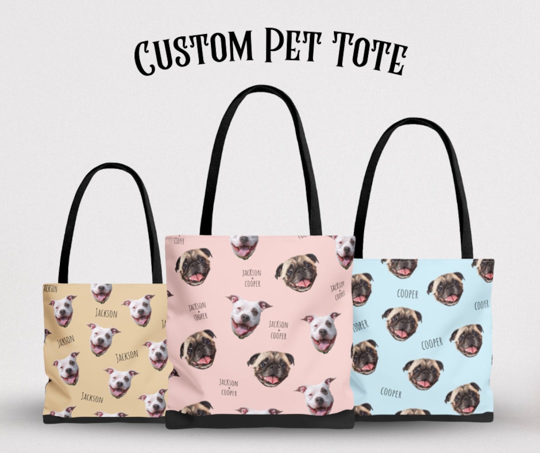 Custom Dog Tote Bag, Custom Dog Person Gift, Custom Pet Face Tote Bag ...