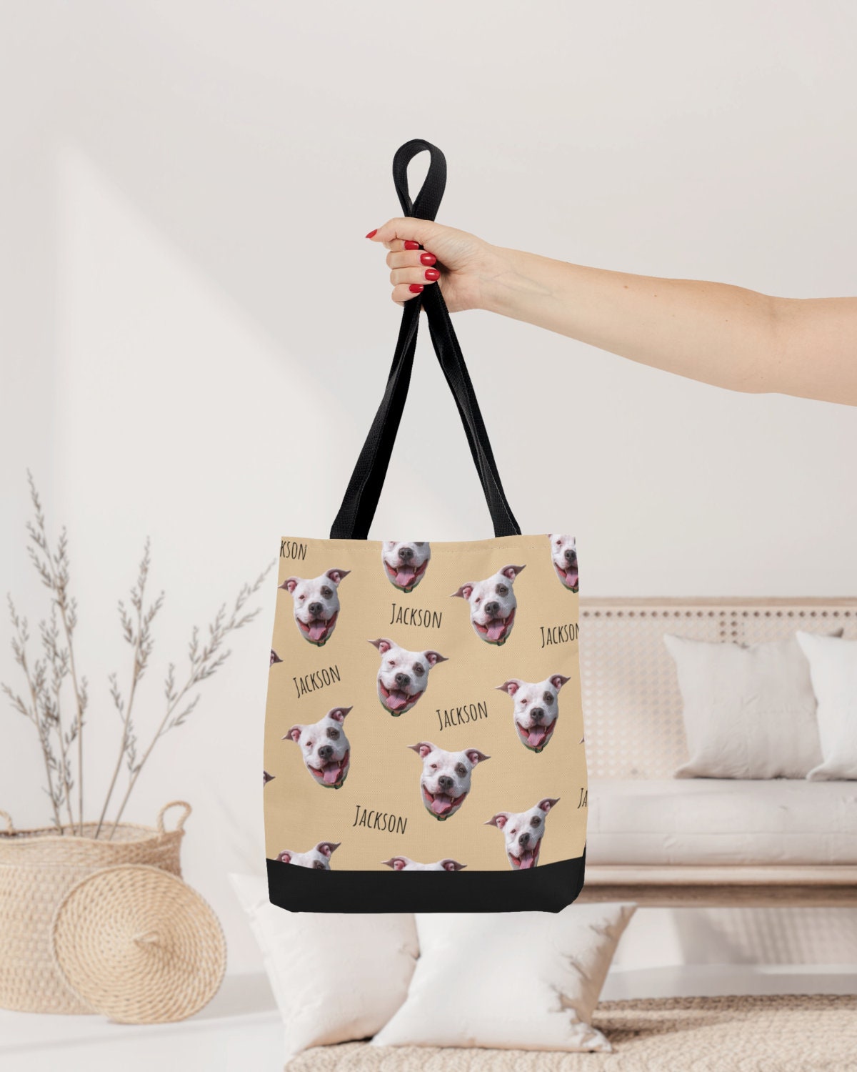Custom Dog Tote Bag, Custom Dog Person Gift, Custom Pet Face Tote Bag ...