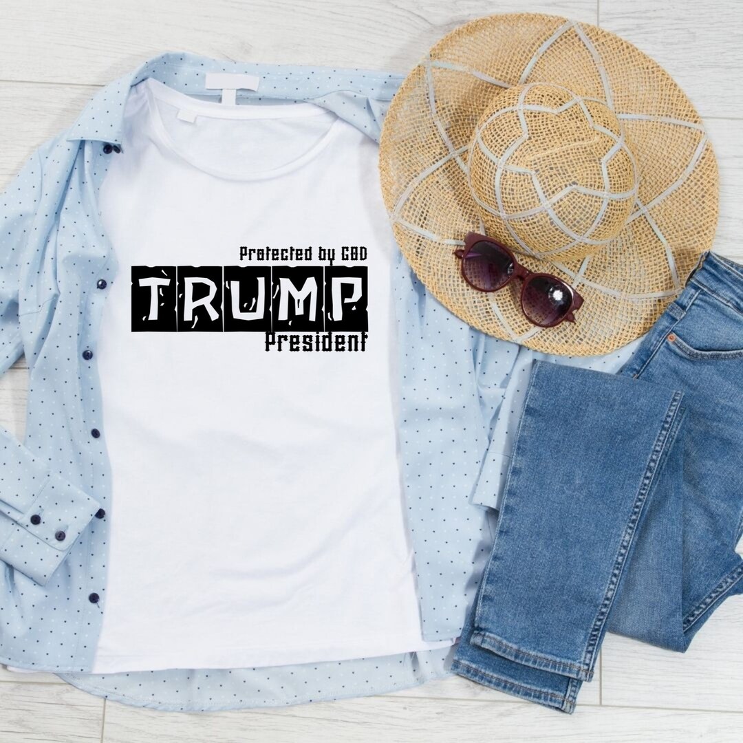 Protected by God Trump President T-shirt Patriotic Faith Shirt for ...