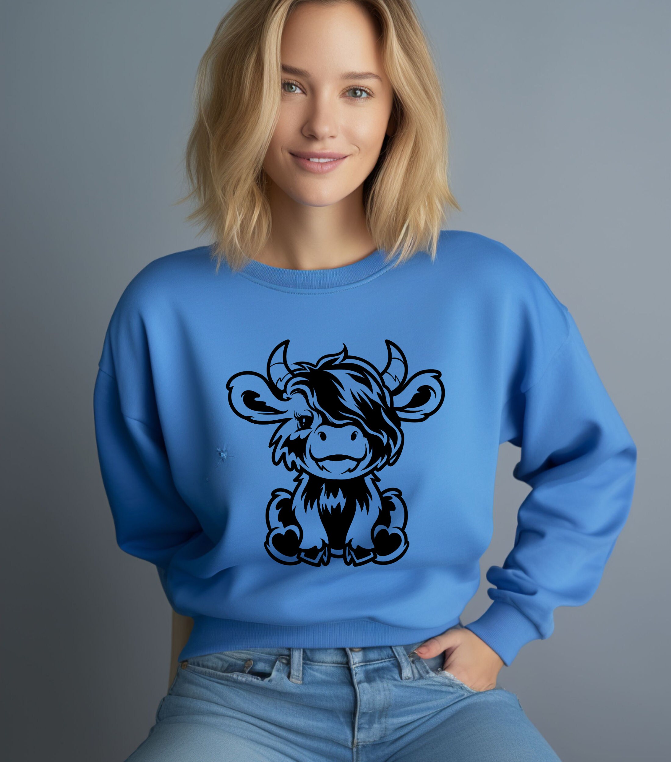 Highland Cow Sweatshirt,carhart Sweatshirt,farm Life,cute Cow Hoodie ...