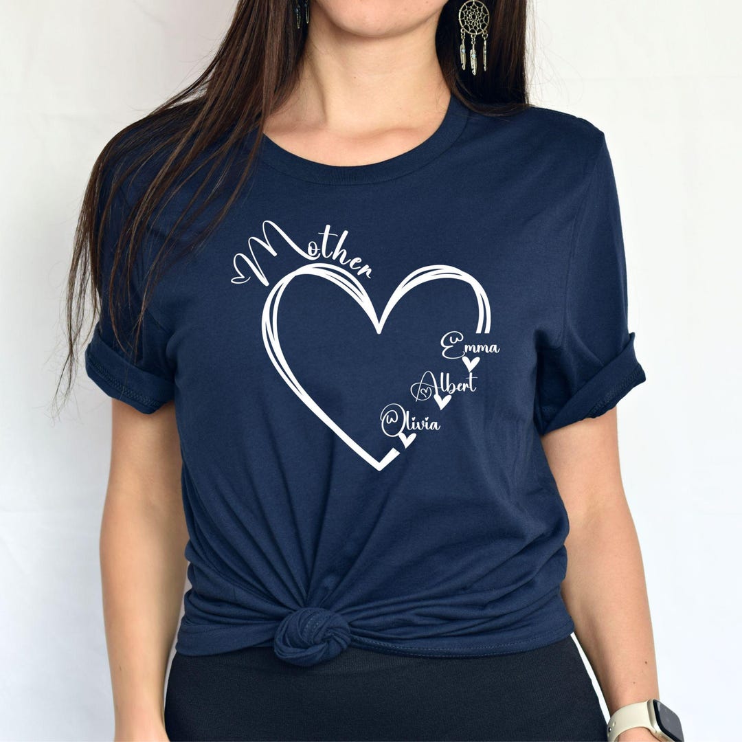 Custom Mama Shirt With Kids Names, Personalized Mom Shirt, Mom Shirt ...