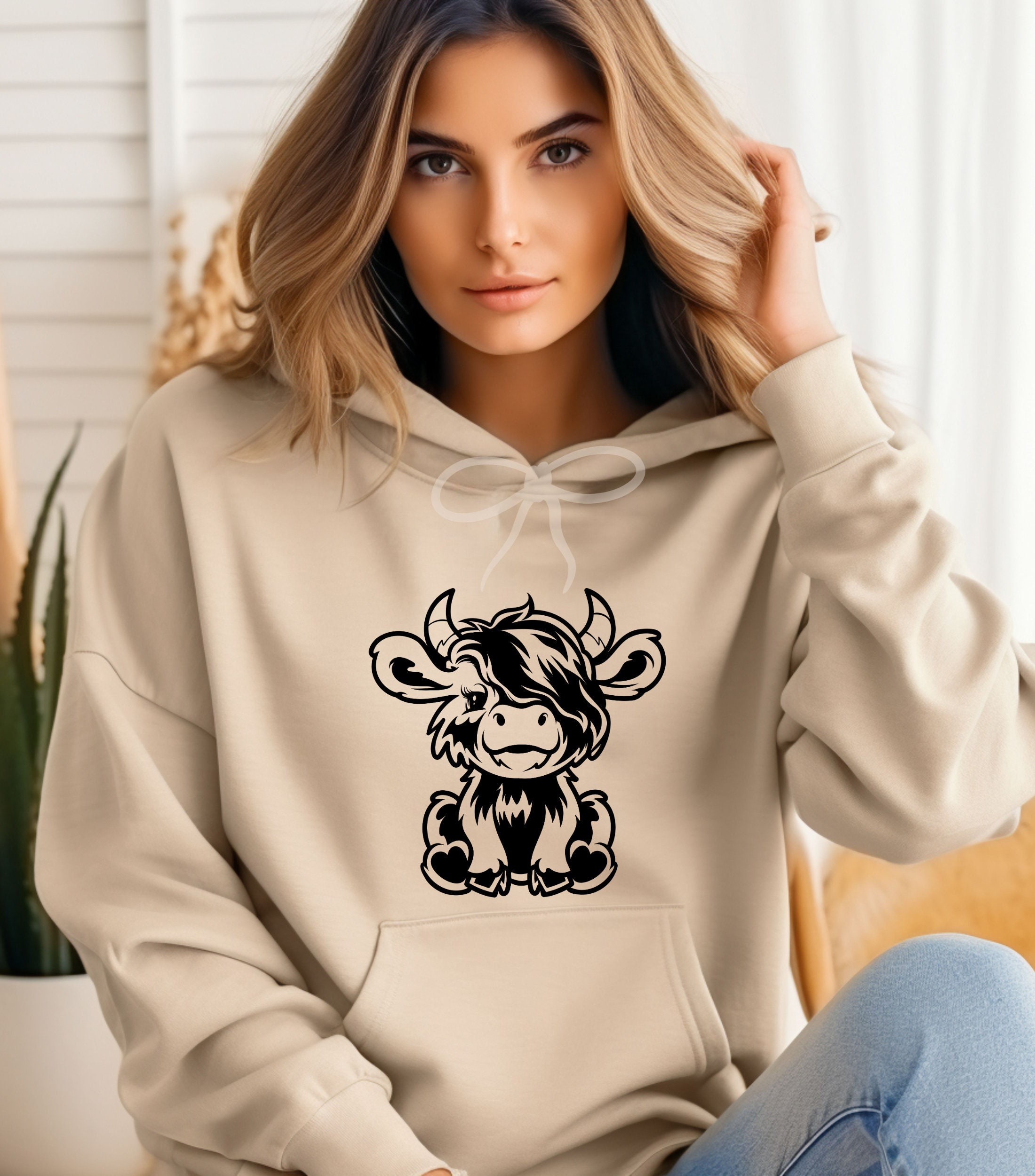 Highland Cow Sweatshirt,carhart Sweatshirt,farm Life,cute Cow Hoodie ...