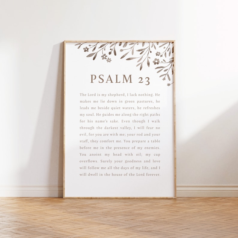 Psalm 23 Wall Art, Modern Christian Art Psalm 23 Printable, the Lord is ...