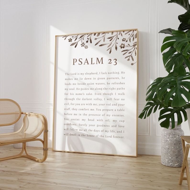 Psalm 23 Wall Art, Modern Christian Art Psalm 23 Printable, the Lord is ...