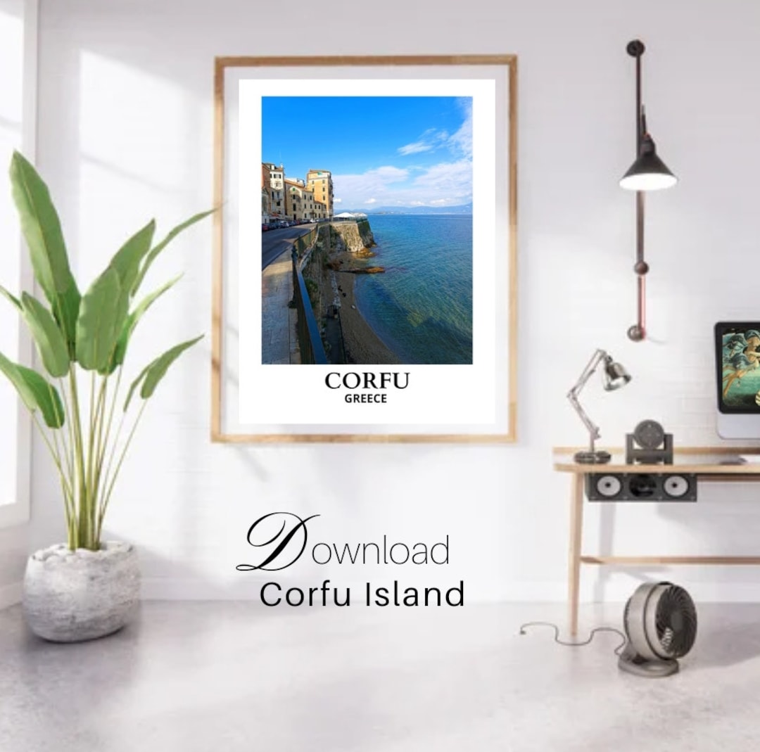 Greece Printable Art,corfu Greece Wall Art Poster Digital Corfu, Print ...