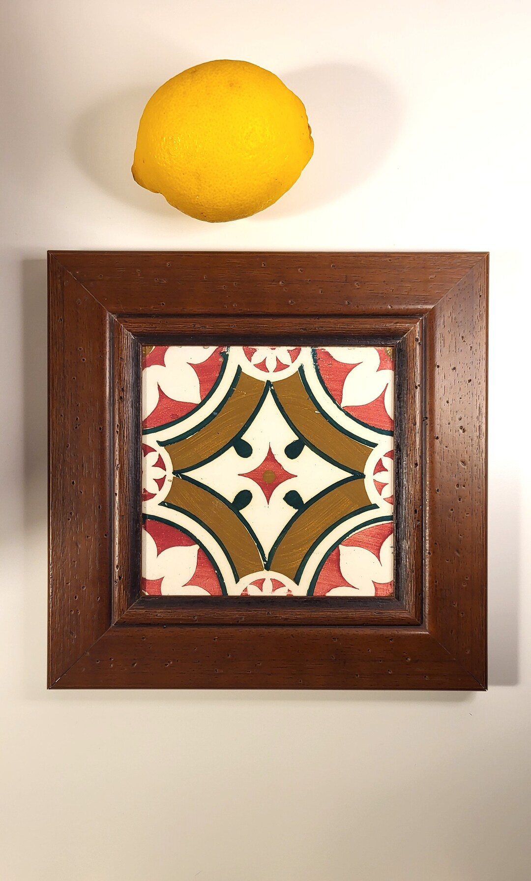 Vintage Framed Ceramic Tile Portuguese Azulejo Wall Decor From the 20th ...