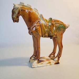 Modern Reproduction of Tang Sancai Pottery Horse Figure | Three-color ...