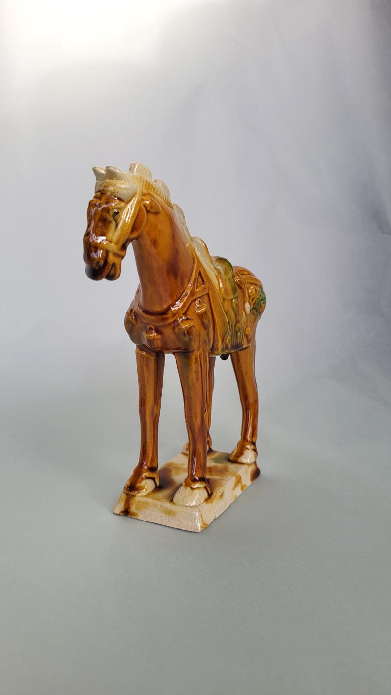 Modern Reproduction of Tang Sancai Pottery Horse Figure | Three-color ...