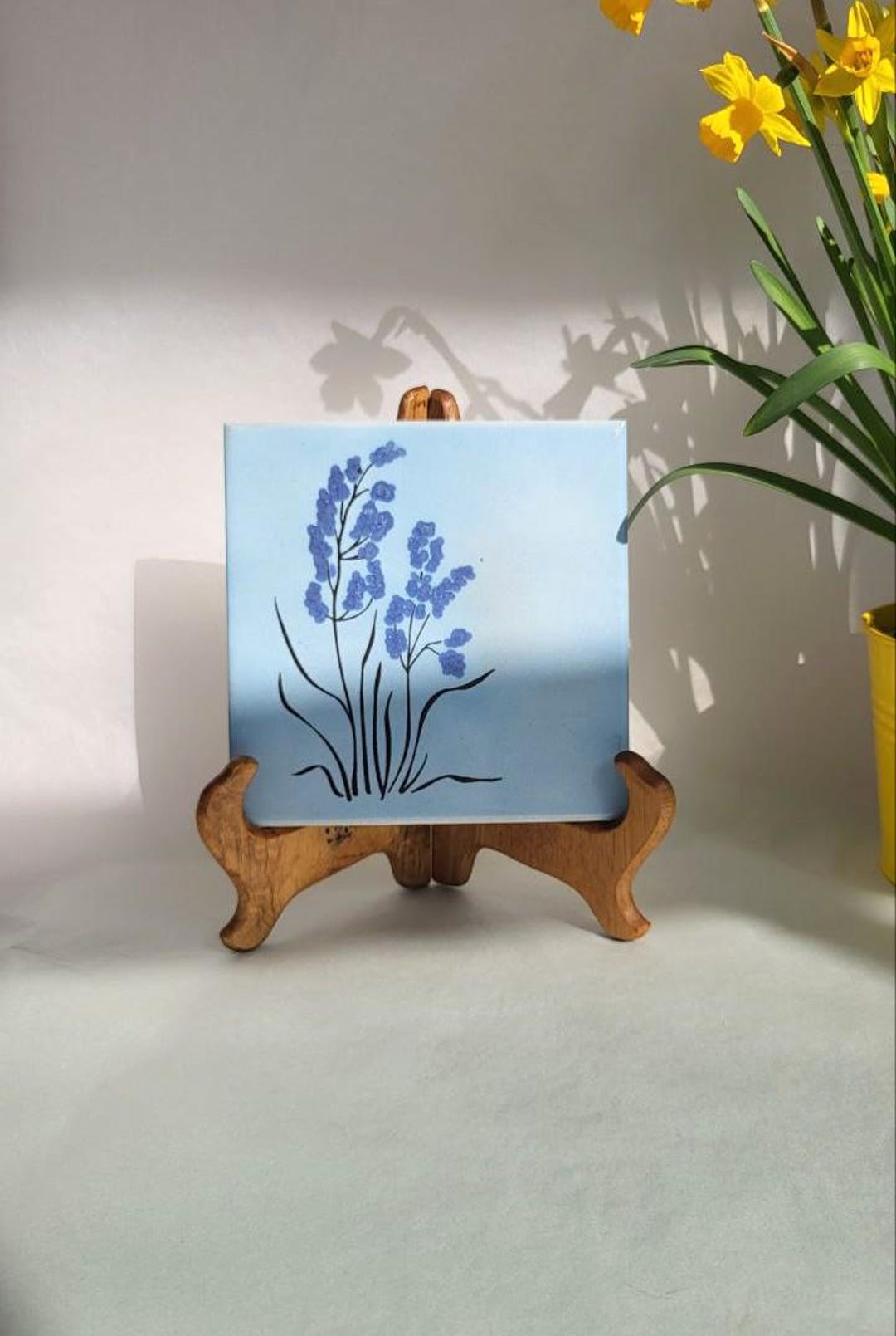 Vintage Hand-painted ESTACO Azulejo Tile – Floral Design – Portugal ...