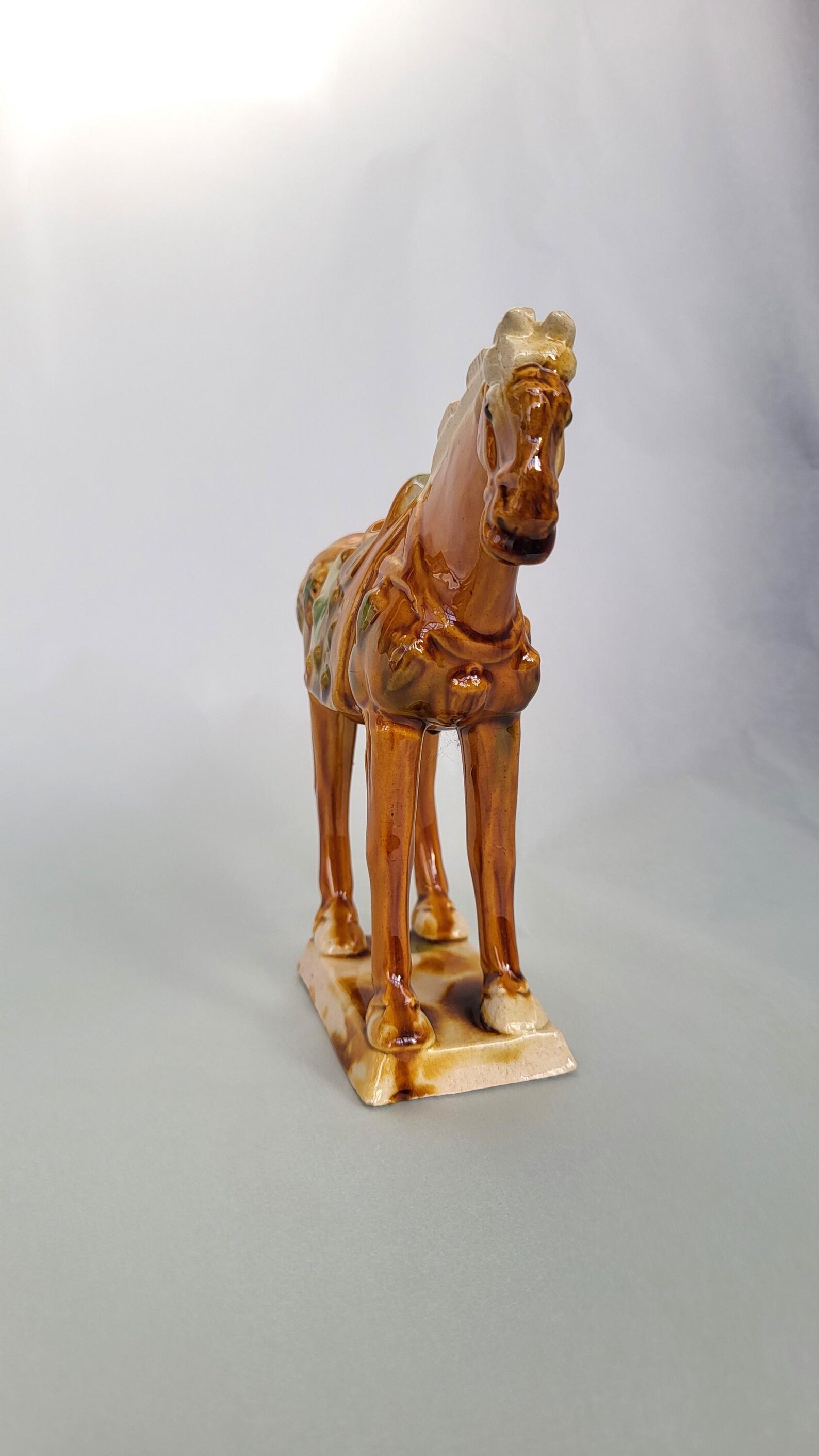 Modern Reproduction of Tang Sancai Pottery Horse Figure | Three-color ...